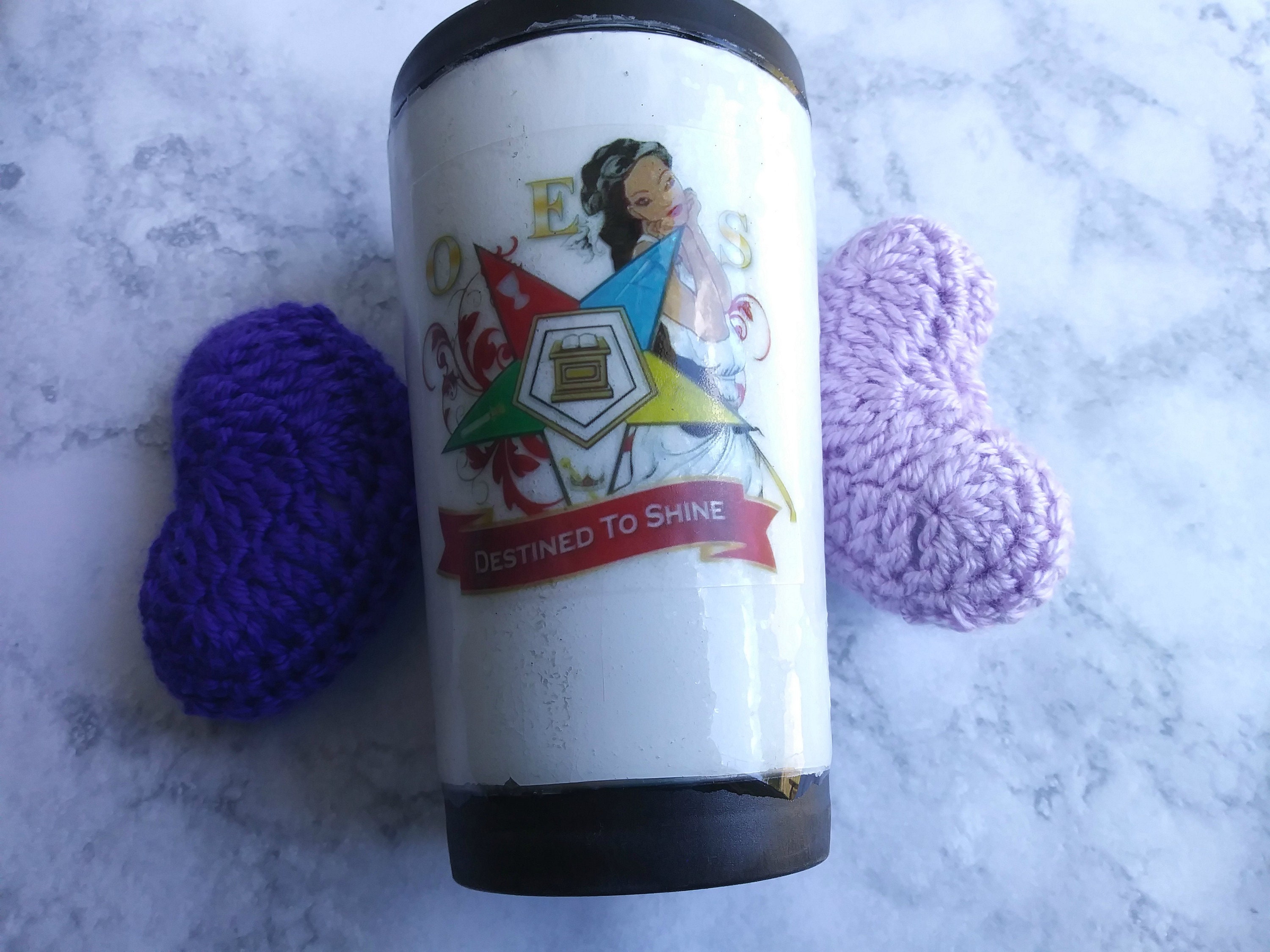 12oz OES Stainless Steel Tumbler White Glitter Tumbler Organizational ...