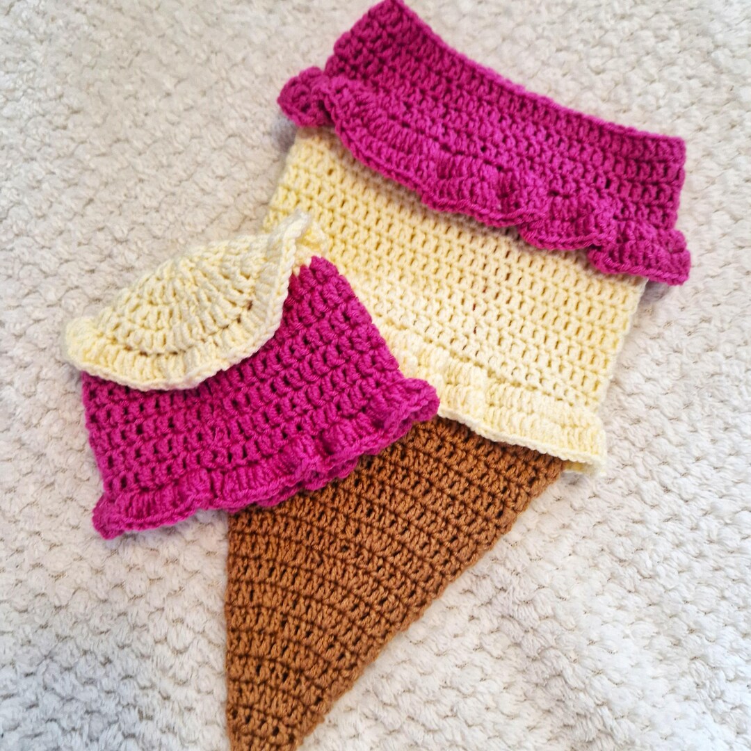 Crochet Ice Cream Cone Newborn Cocoon Pattern: Snuggle Sack (PDF ...