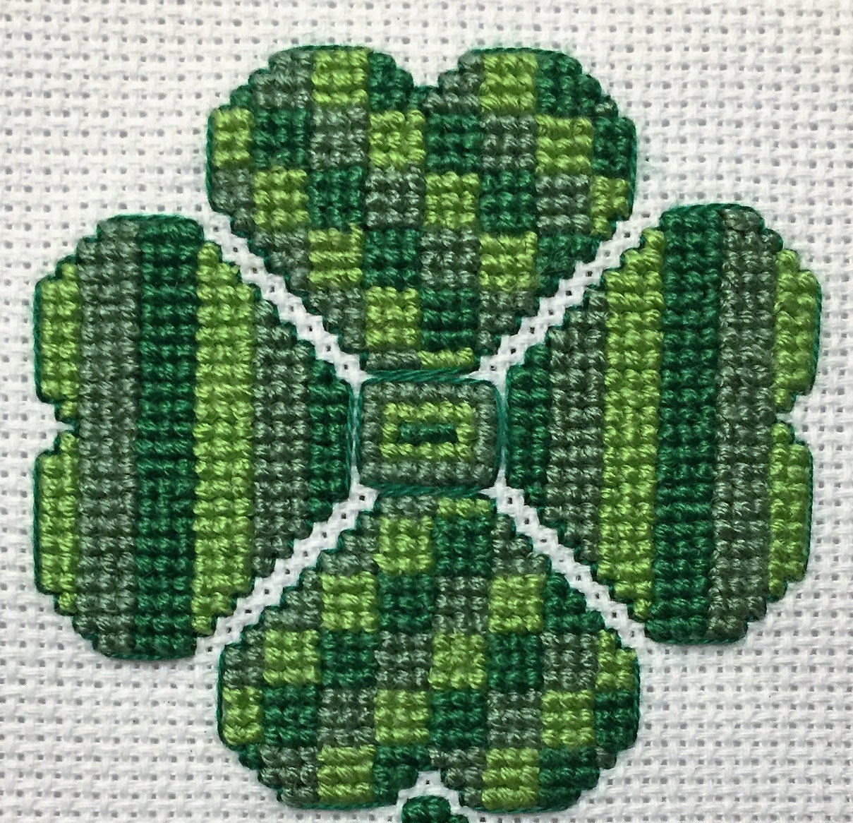 St. Patrick's Day Cross-stitch Pattern With a Modern Geometric Shamrock ...