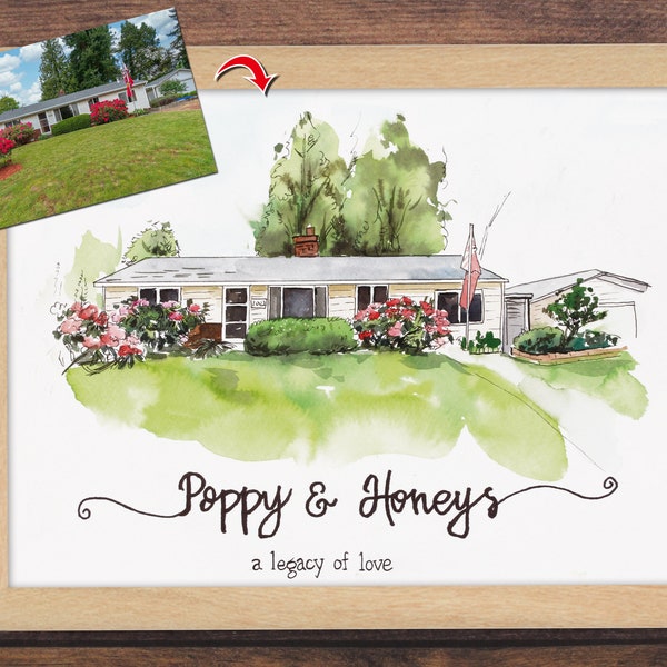 Custom House Portrait - Etsy