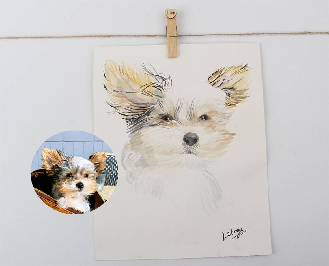 Watercolor Pet Portrait Watercolor Pets Portrait Pet - Etsy