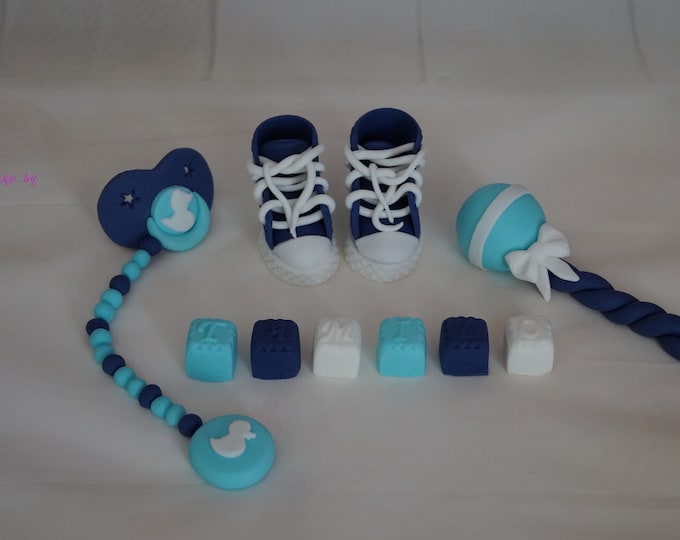 Fondant Figures Cake Topper Fondant Sugar Figure Baby, Baptism Fondant ...