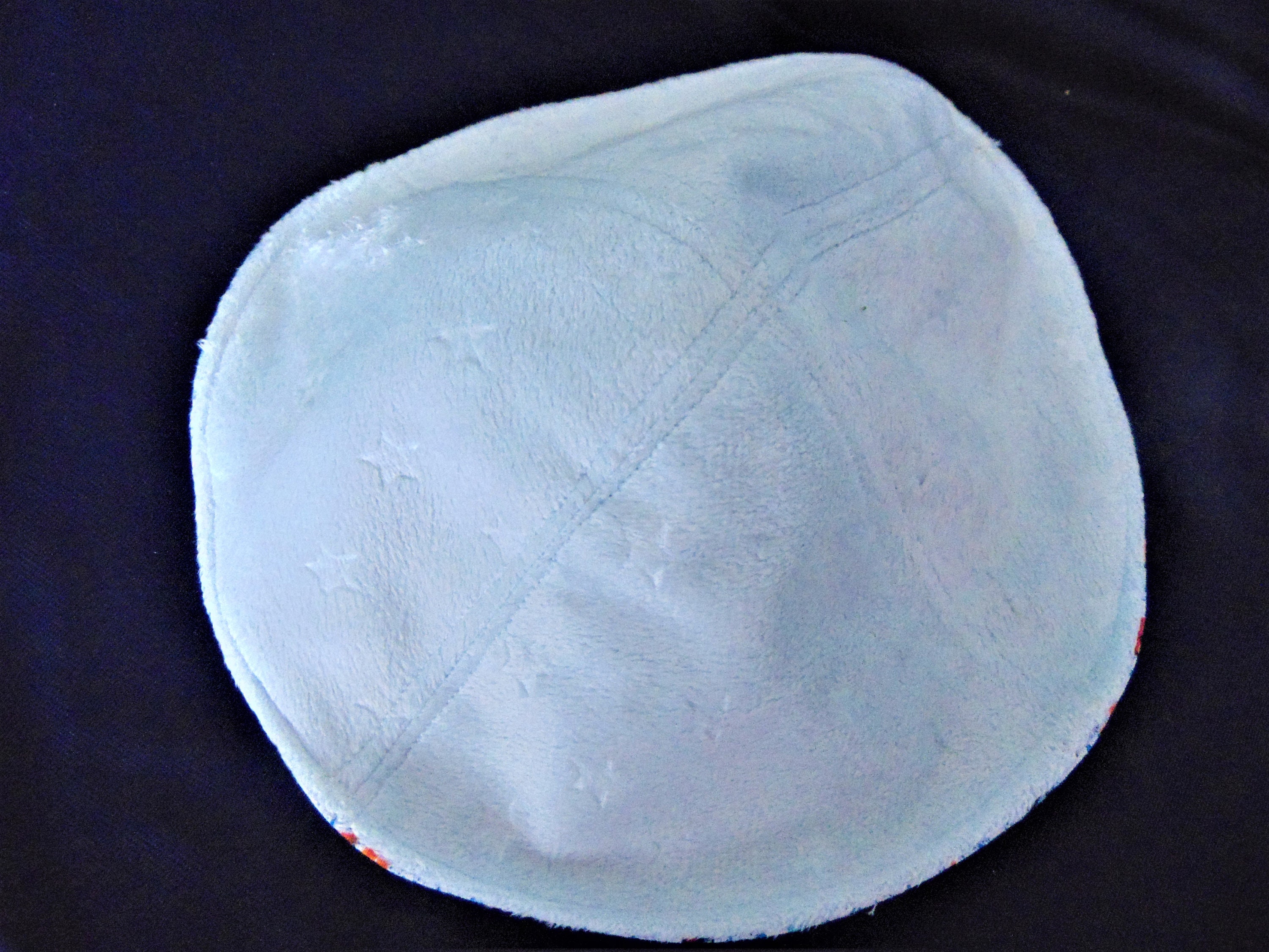 Adult Large Sized Kippah Reversible 100% Cotton One Side Light Blue ...
