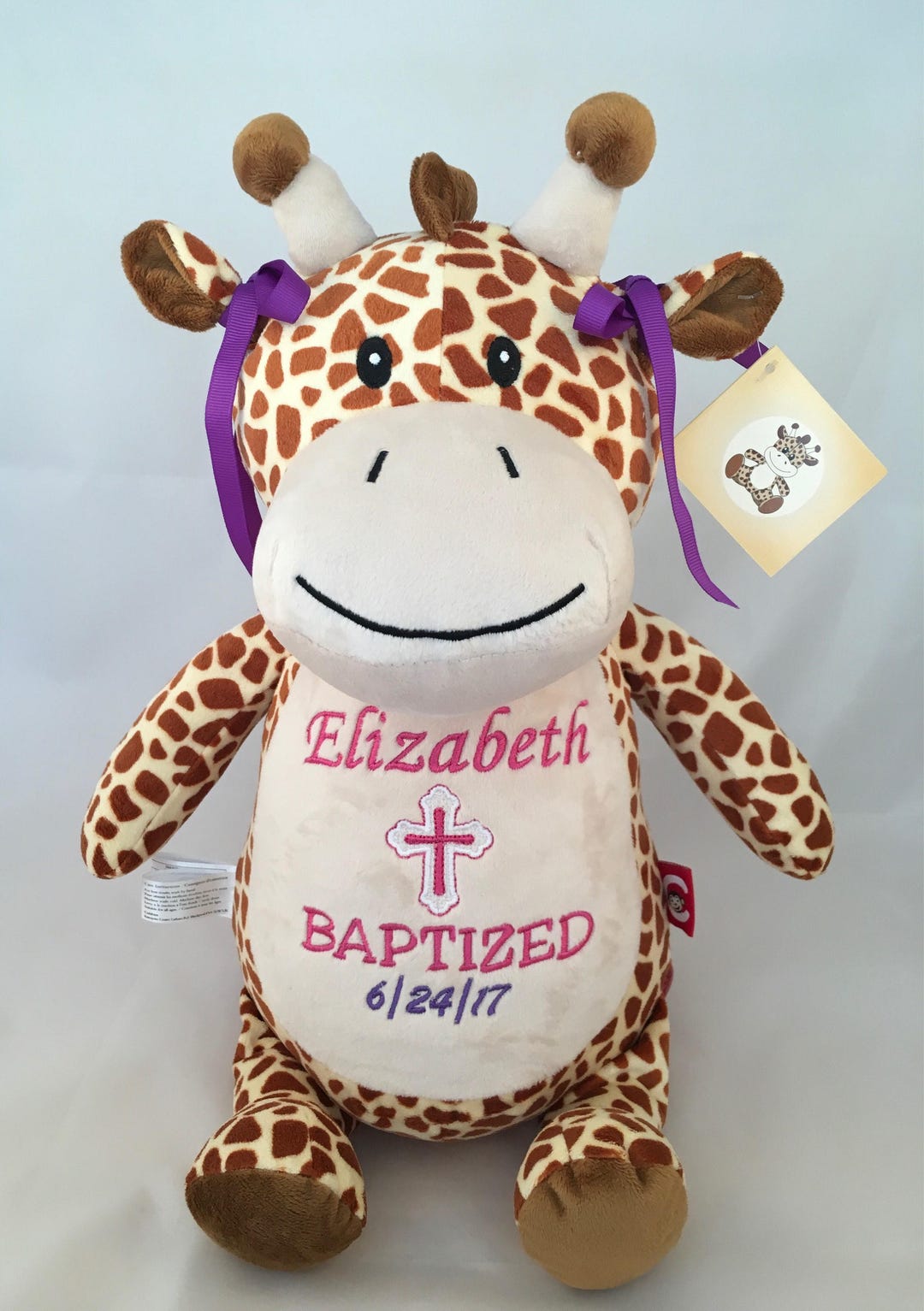 Personalized Stuffed Animal -giraffe -cubbies -birth Announcement ...