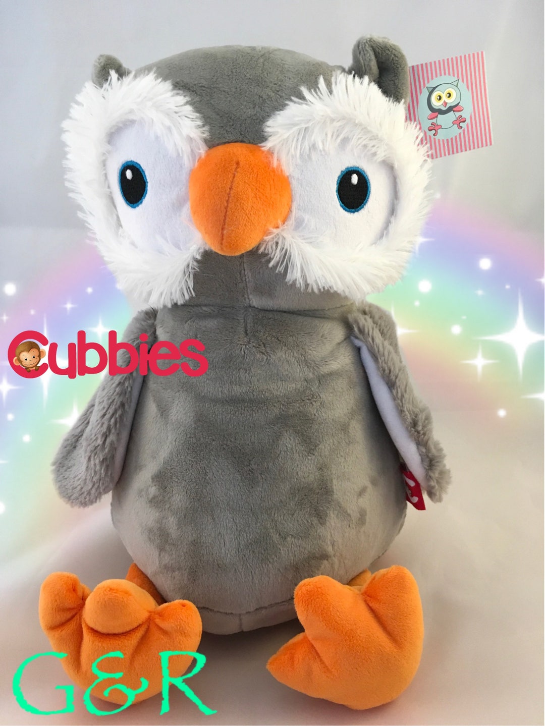 Personalized Stuffed Animal- Owl- Cubbies- Birth Announcement ...