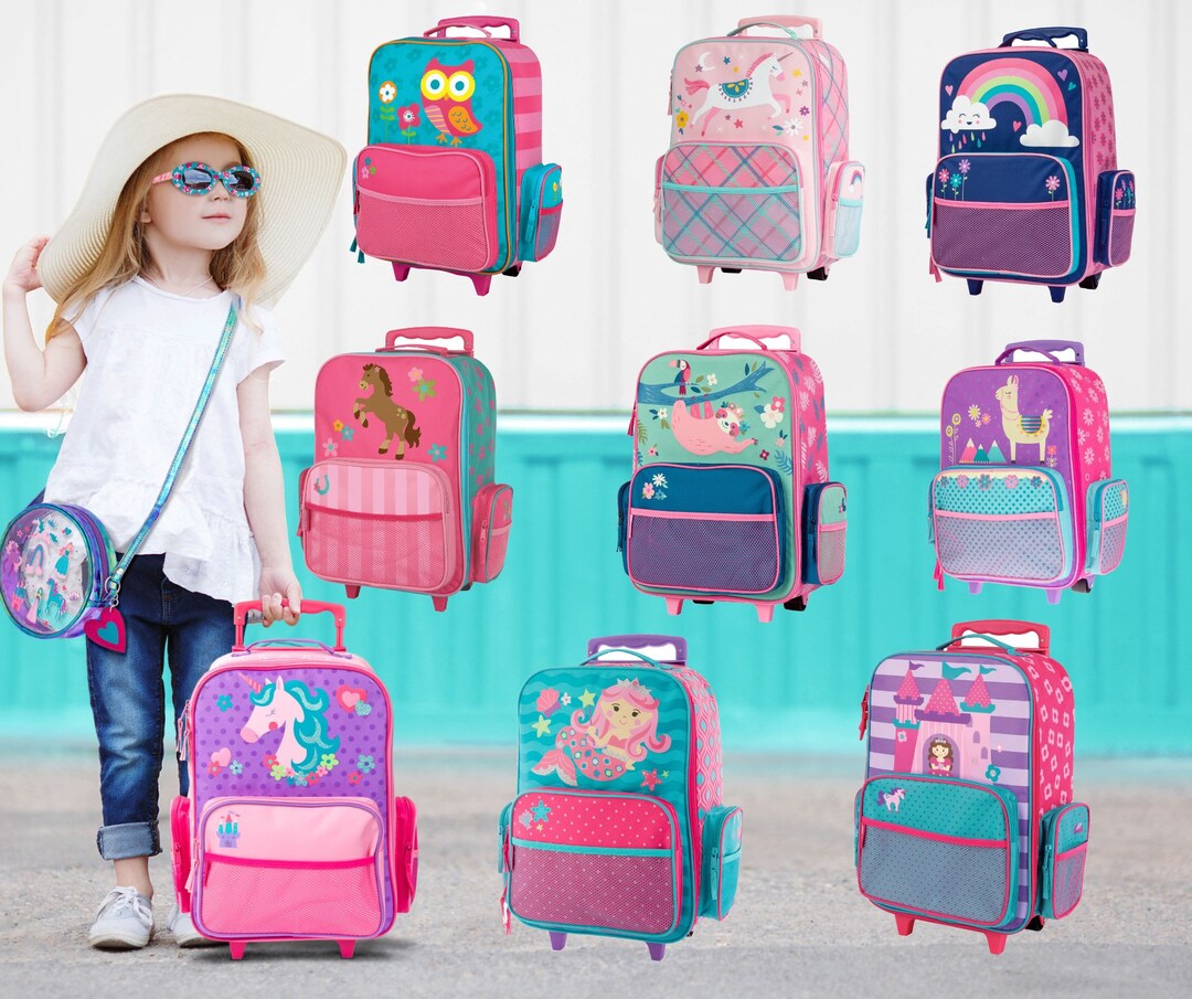 Girls Personalized Rolling Luggage Stephen Joseph Travel Kids Suitcase ...