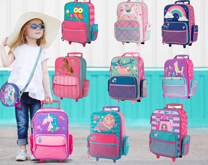 Girls Personalized Rolling Luggage Stephen Joseph Travel - Etsy