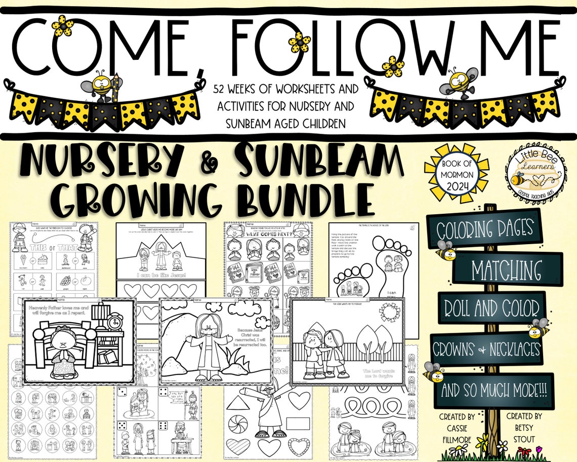 Come, Follow Me 2024 Book of Mormon Growing Bundle for NURSERY ...