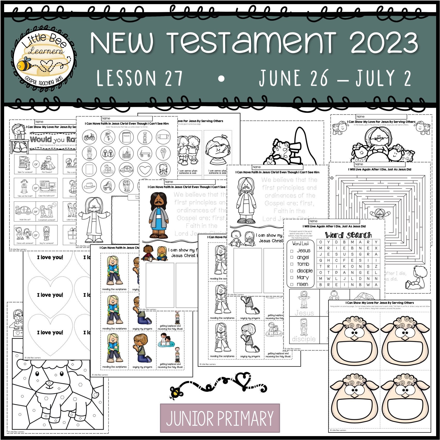 Come, Follow Me 2023 July Bundle New Testament Primary and Family - Etsy