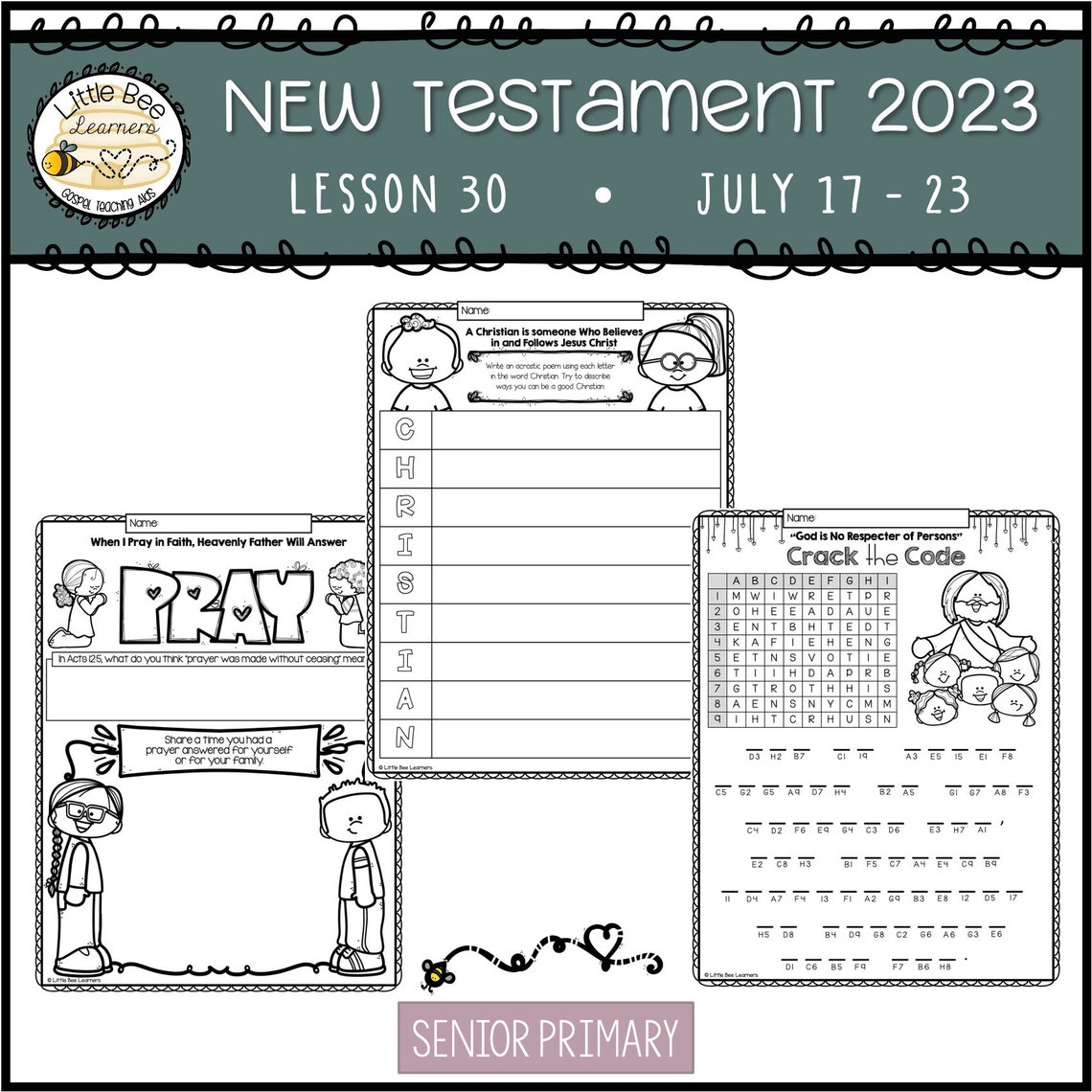 Come, Follow Me 2023 July Bundle New Testament Primary and Family - Etsy