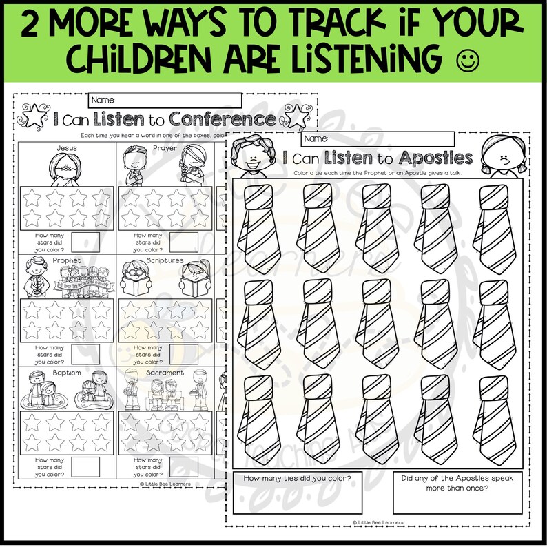 General Conference Activity Packet for Junior Primary - Etsy