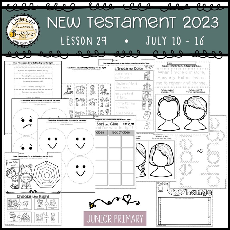 Come, Follow Me 2023 July Bundle New Testament Primary and Family - Etsy