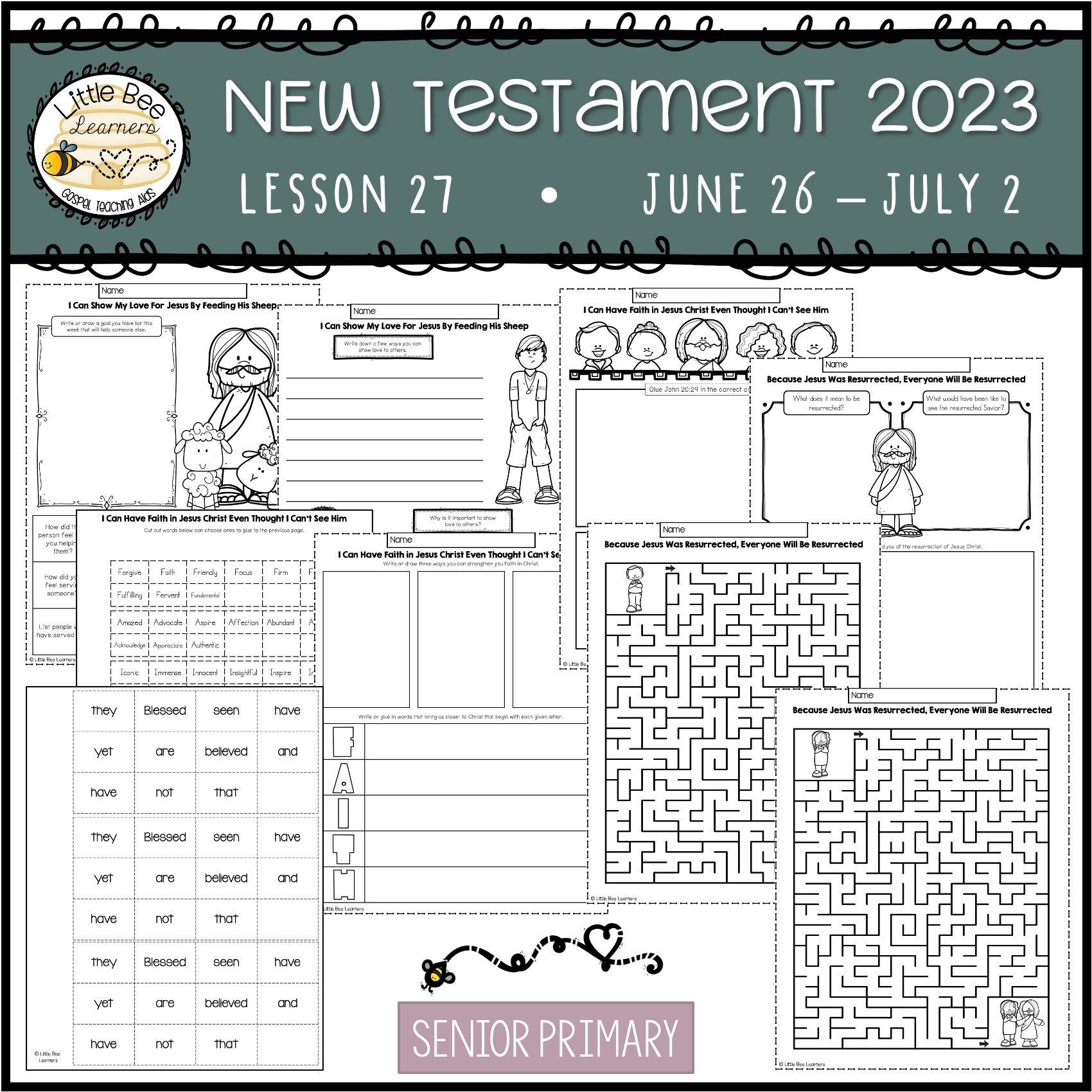 Come, Follow Me 2023 July Bundle New Testament Primary and Family - Etsy