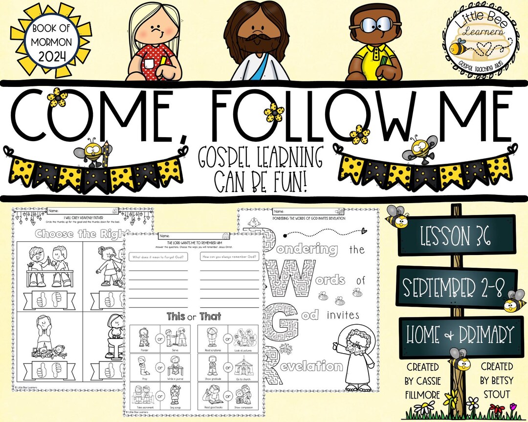Come, Follow Me 2024 Primary Lesson 36 Book of Mormon - Etsy