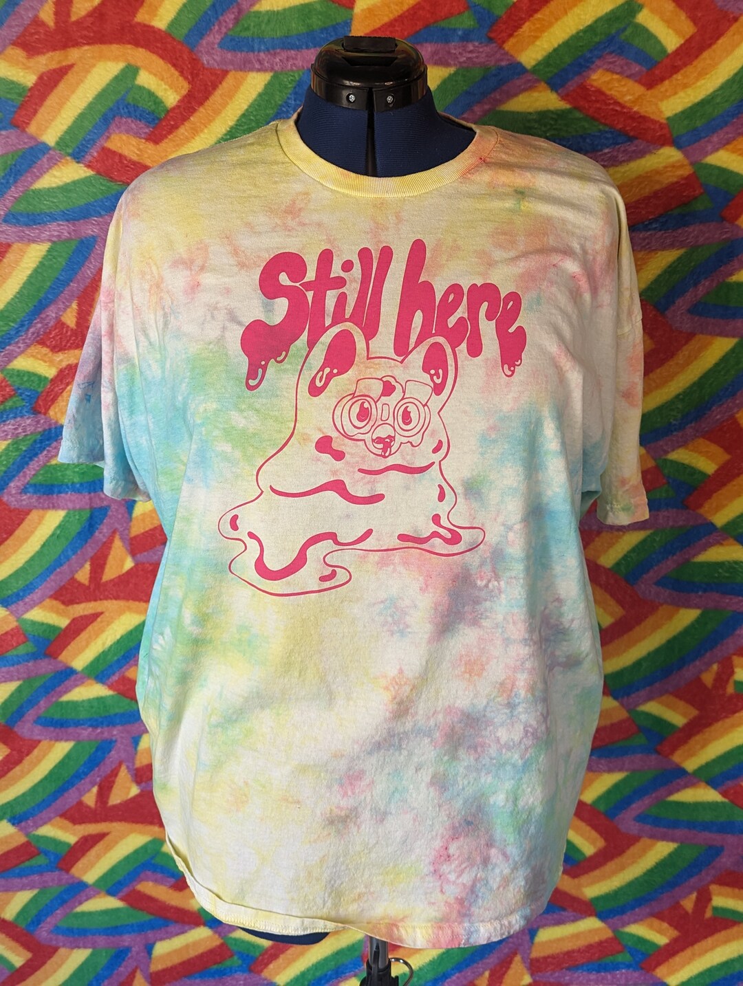 Still Here Glooby Furby T-shirt [ Hand Dyed and Hand Screen Printed ...