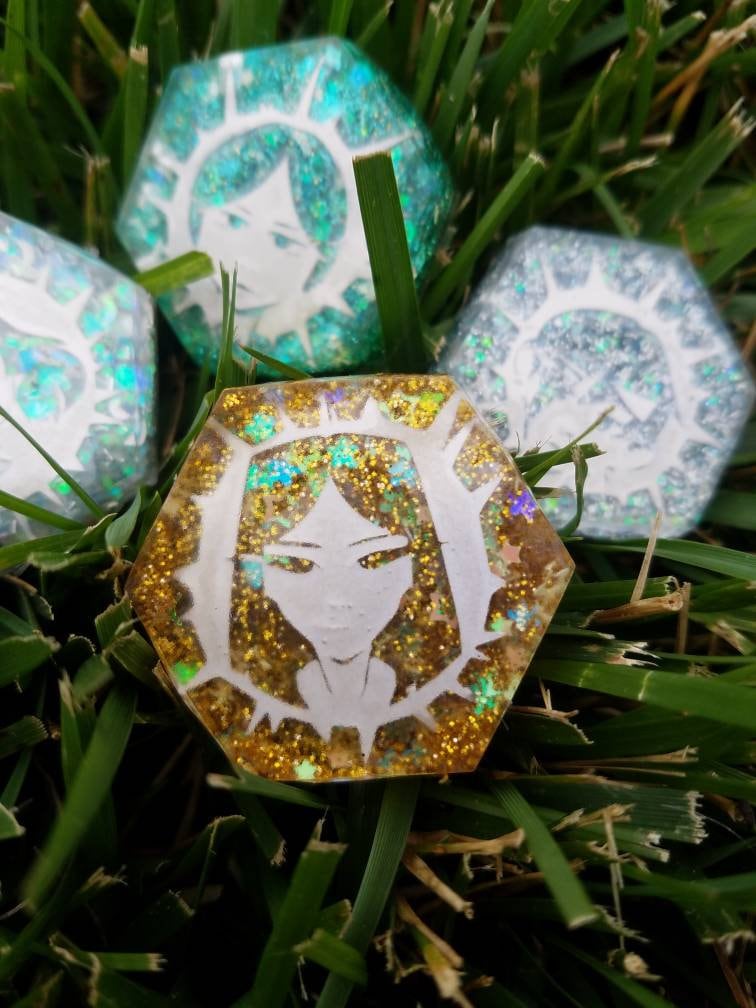 Houseki no Kuni Resin Pins Phos Antarc Yellow Diamond and | Etsy