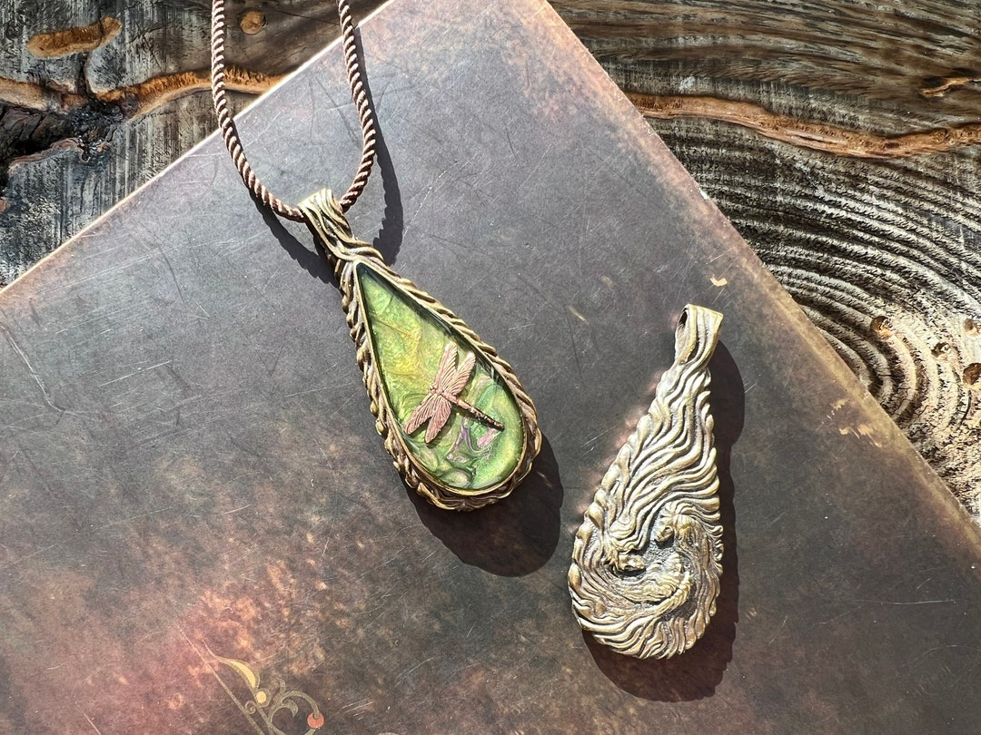 Dragonfly / Three Goddesses of Destiny - Two-sided Pendant. Dragonfly ...