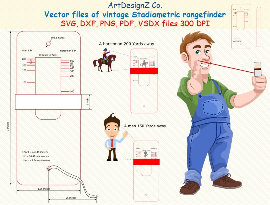Vector Files of Vintage Stadiametric Rangefinder - Etsy