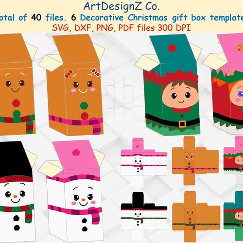 3D Christmas Treat Box Christmas Gift Box Christmas SVG 3D - Etsy
