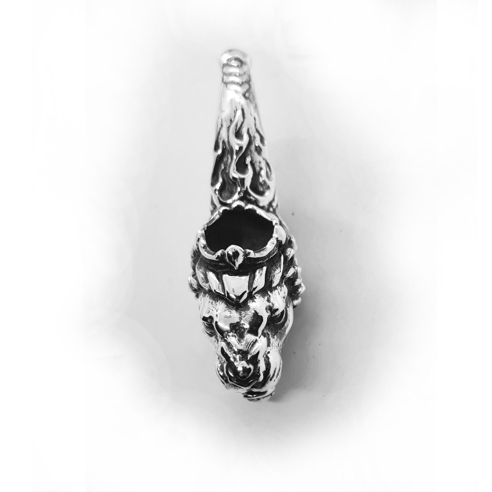 Lion Head Unique Smoking Silver Pipe. Art Handmade Cute - Etsy