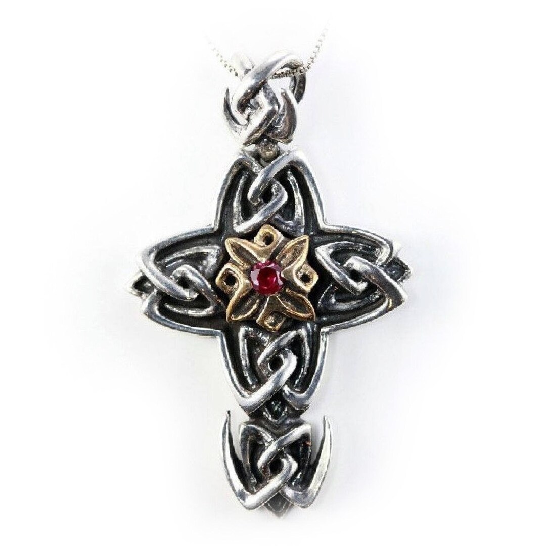 Wavy Sterling Silver and Bronze Cross Pendant - Etsy