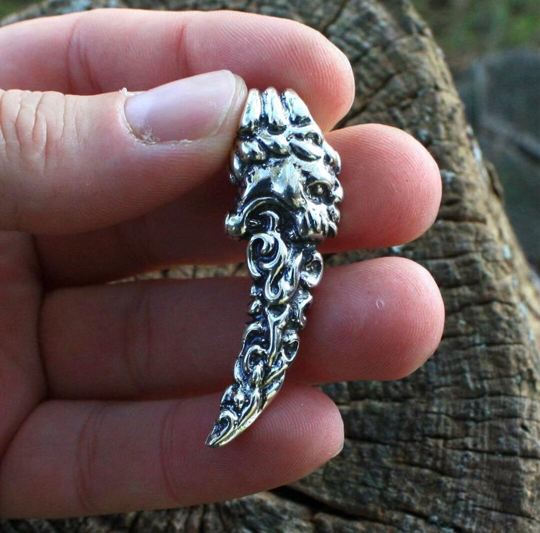 Tribal Lion Silver Tooth Pendant - Etsy