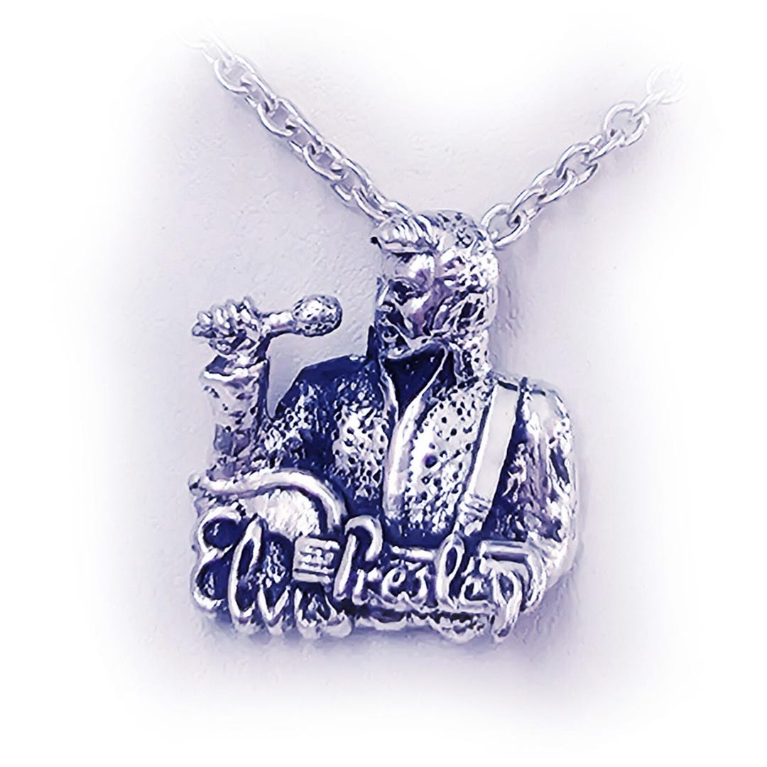 Elvis Presley ''king of Rock and Roll'' Silver Pendant V1 - Etsy