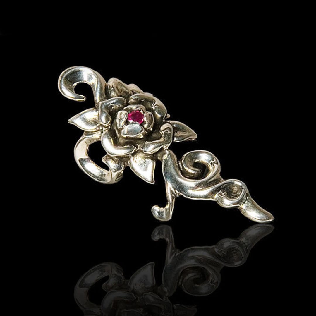 IRC Rose Sterling Silver .925 Finger-tip Ring With Ruby - Etsy