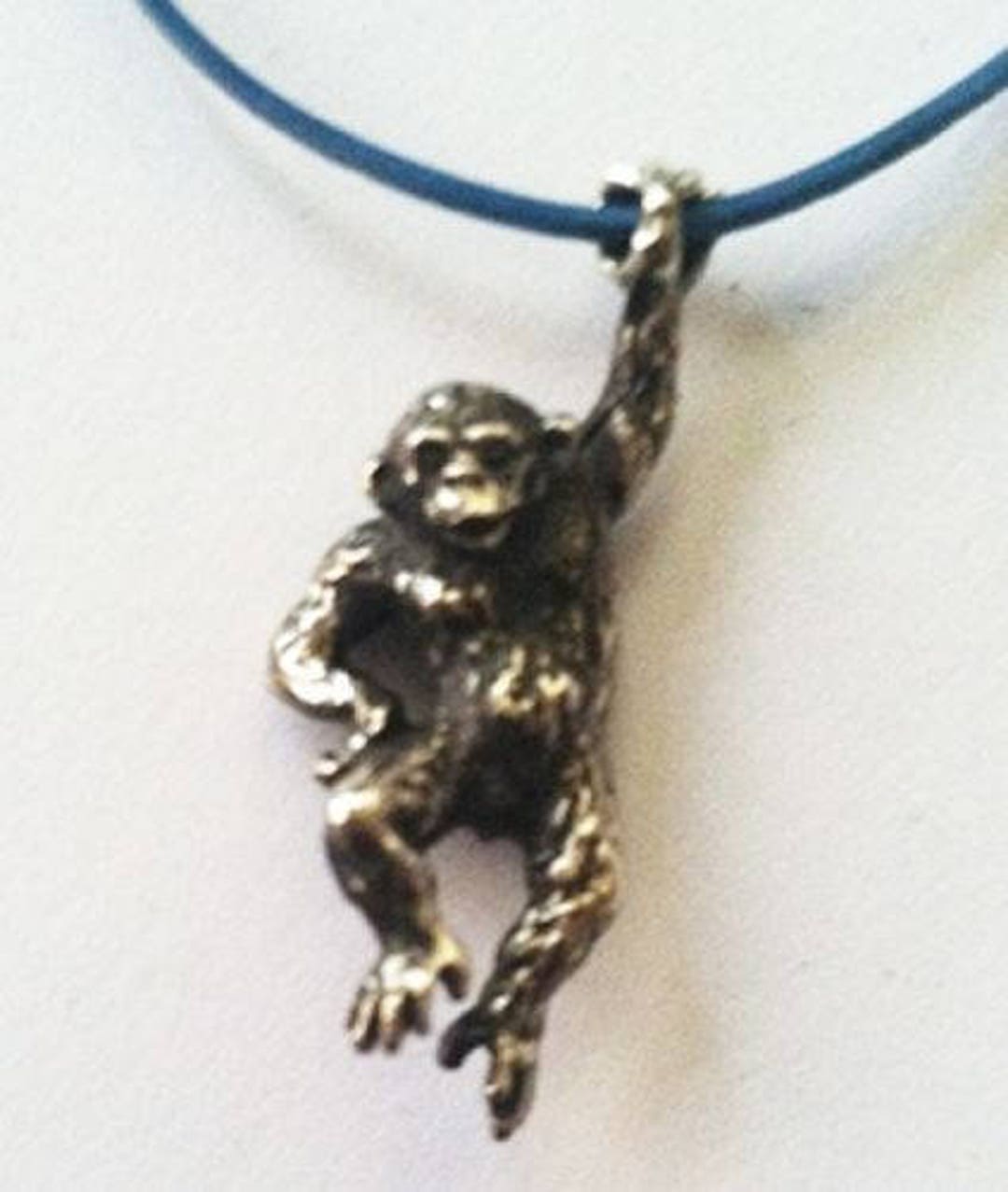 Hanging Monkey Silver Pendant V2 - Etsy