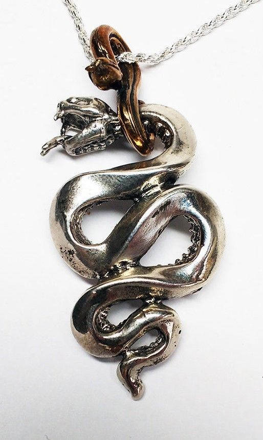 Snake Gyurza Silver Pendant - Etsy