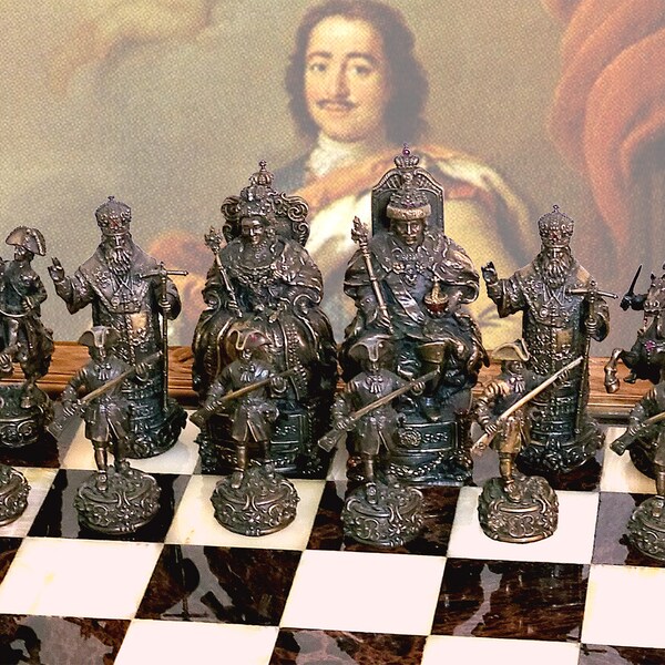Old Russian Chess Set - Etsy