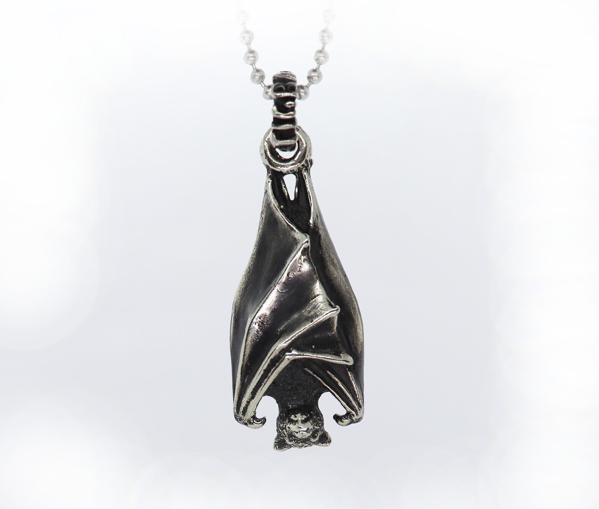 Bat Sterling Silver Pendant - Etsy