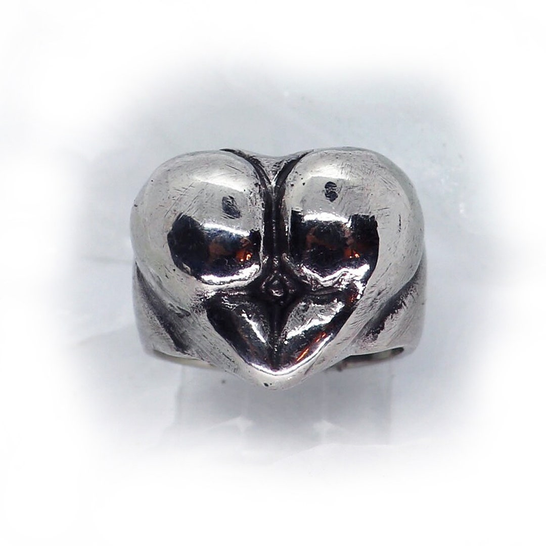 Ass Heart Sterling Silver Ring - Etsy