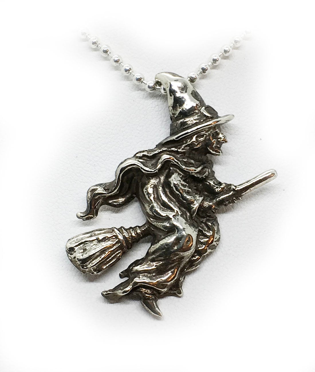 Halloween Flying Witch Sterling Silver Pendant - Etsy