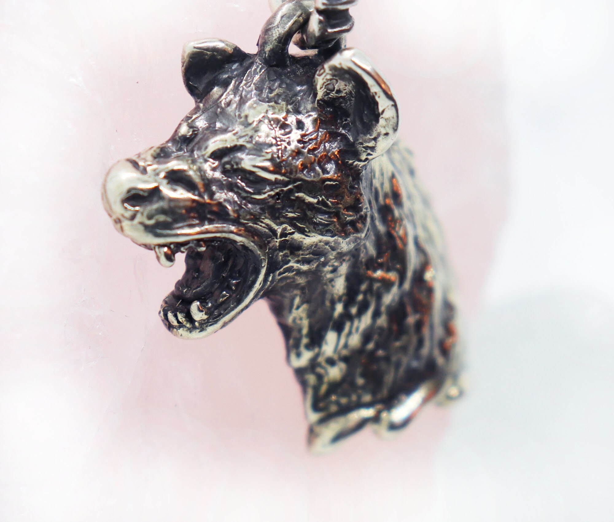 Attacking Hyena Sterling Silver Pendant - Etsy
