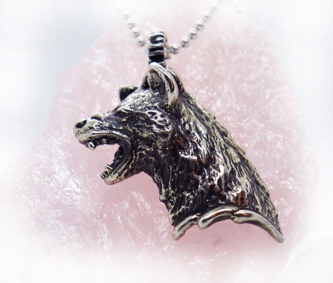 Attacking Hyena Sterling Silver Pendant - Etsy