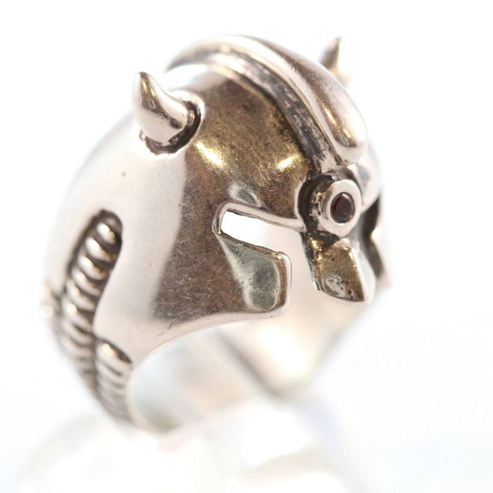 Sterling Silver Helmet Ring - Etsy