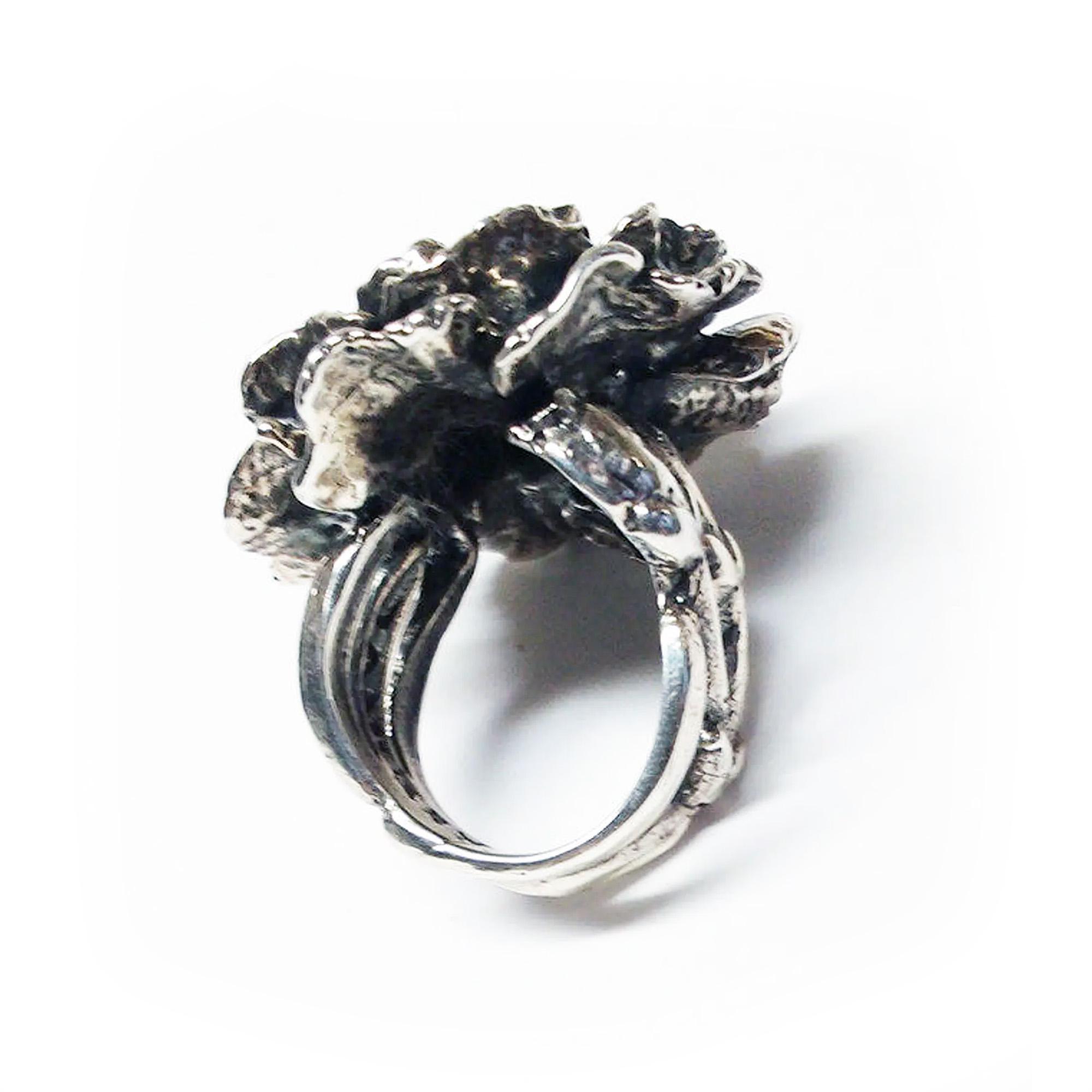 January Birth Flower Carnation Silver Ring - Etsy
