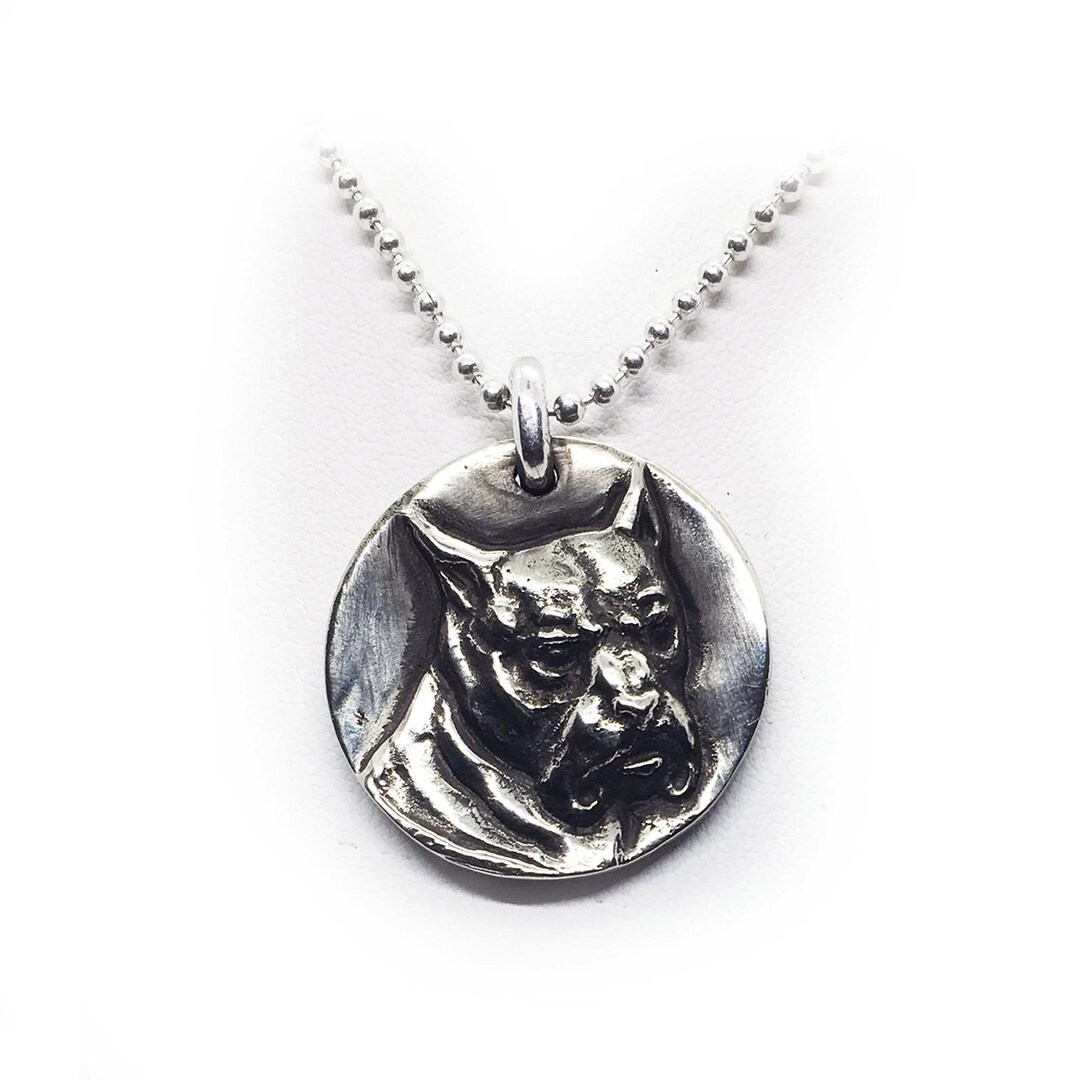 Boxer Dog Silver Pendant - Etsy