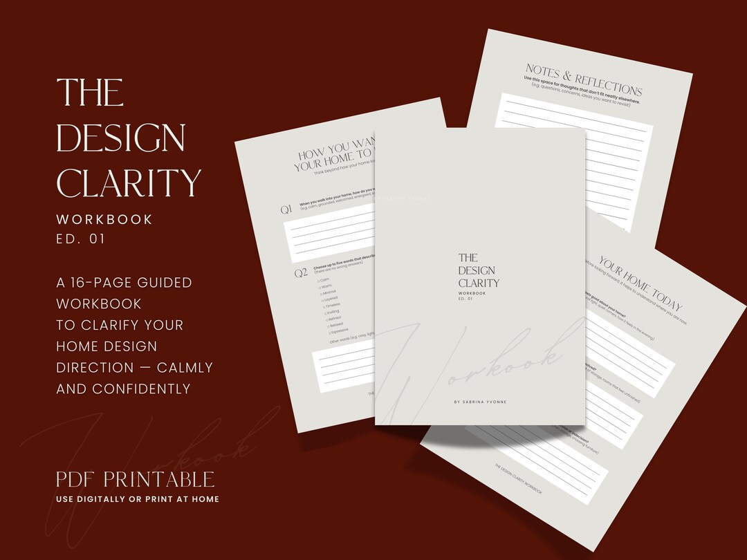 The Design Clarity Workbook | Interior Design Planner PDF | Minimal ...