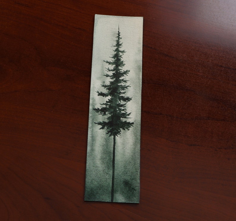 OOAK Deep Green Hand Painted Watercolor Bookmark Rustic Vintage Style ...