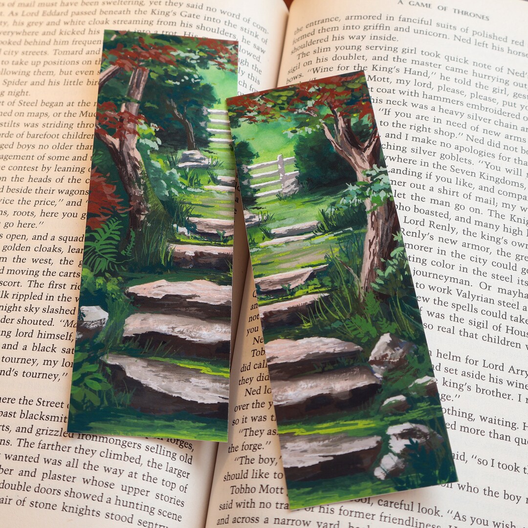Stone Path Handmade Bookmarks Painted Bookmark Set Printed Art Bookmark ...