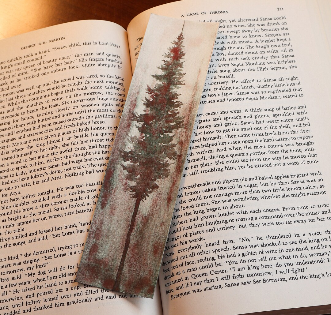 OOAK Green Marble Hand Painted Watercolor Bookmark | Rustic Vintage ...