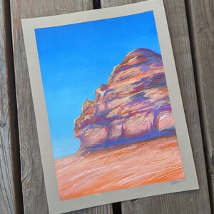 Red Rock in Pastel 9x12 Original Oil Pastel Landscape Painting ...