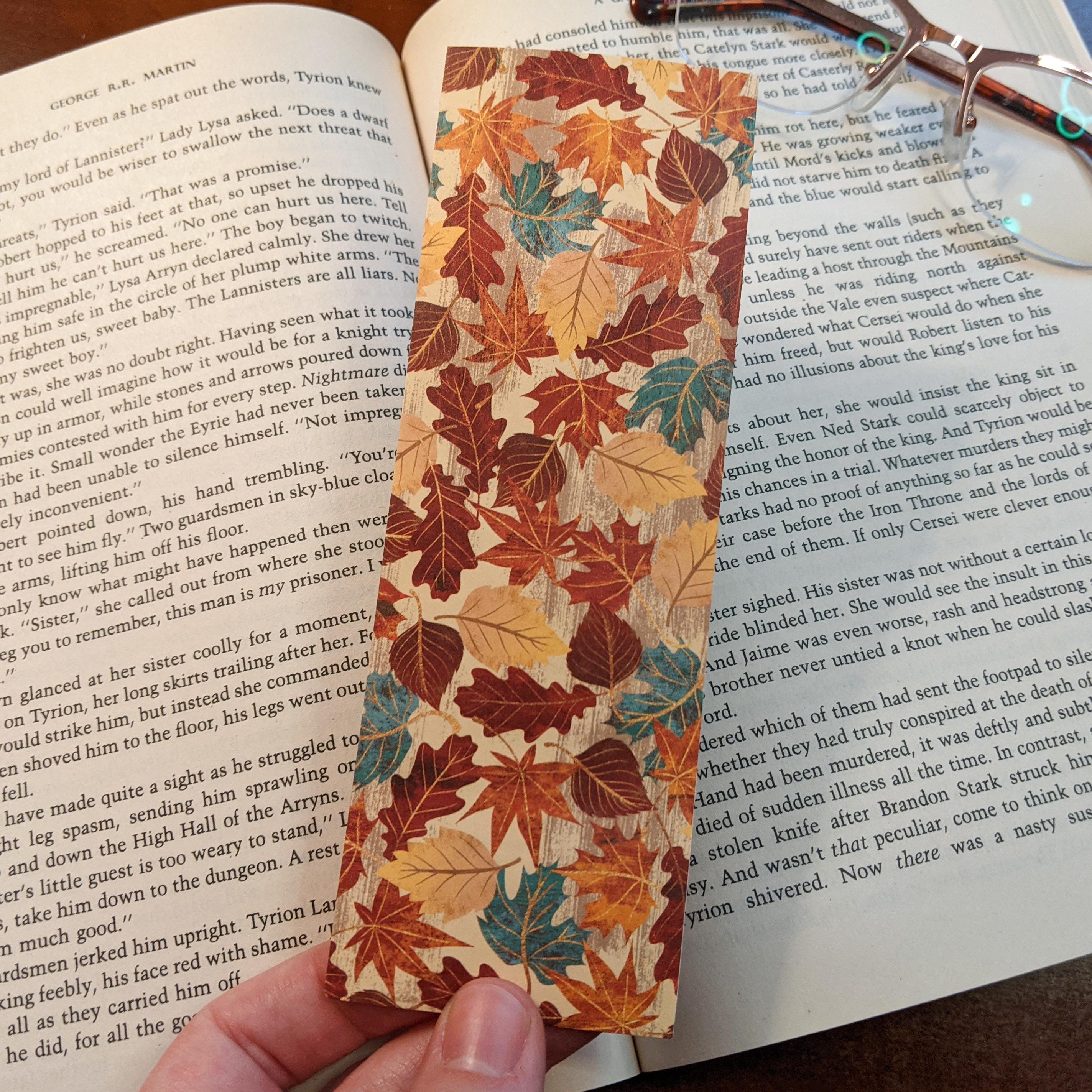 Original Hand Painted Watercolor Bookmark, Misty Forest Autumn Trees ...