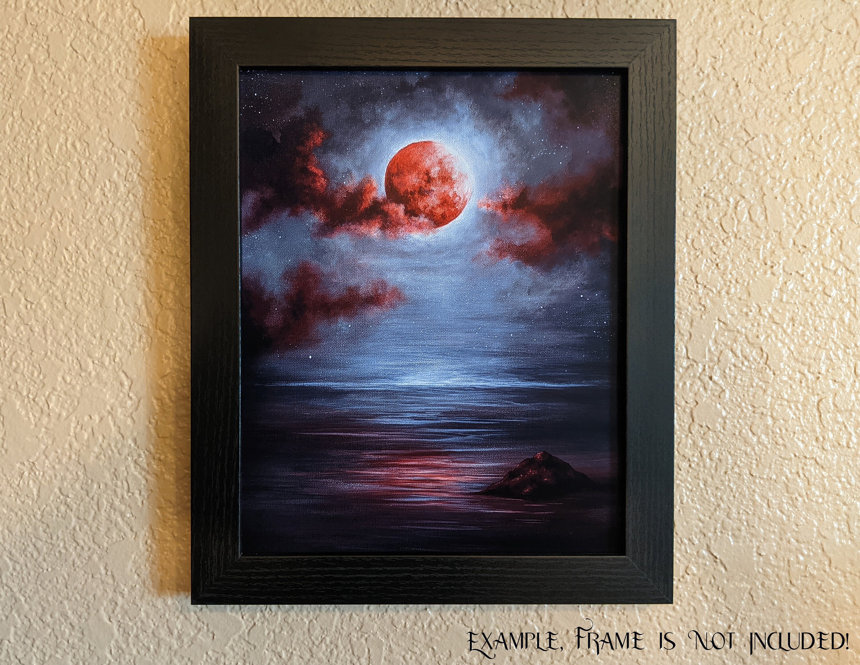 8x10 Blood Moon Art Print Witchy Moon Witchcore Decor - Etsy