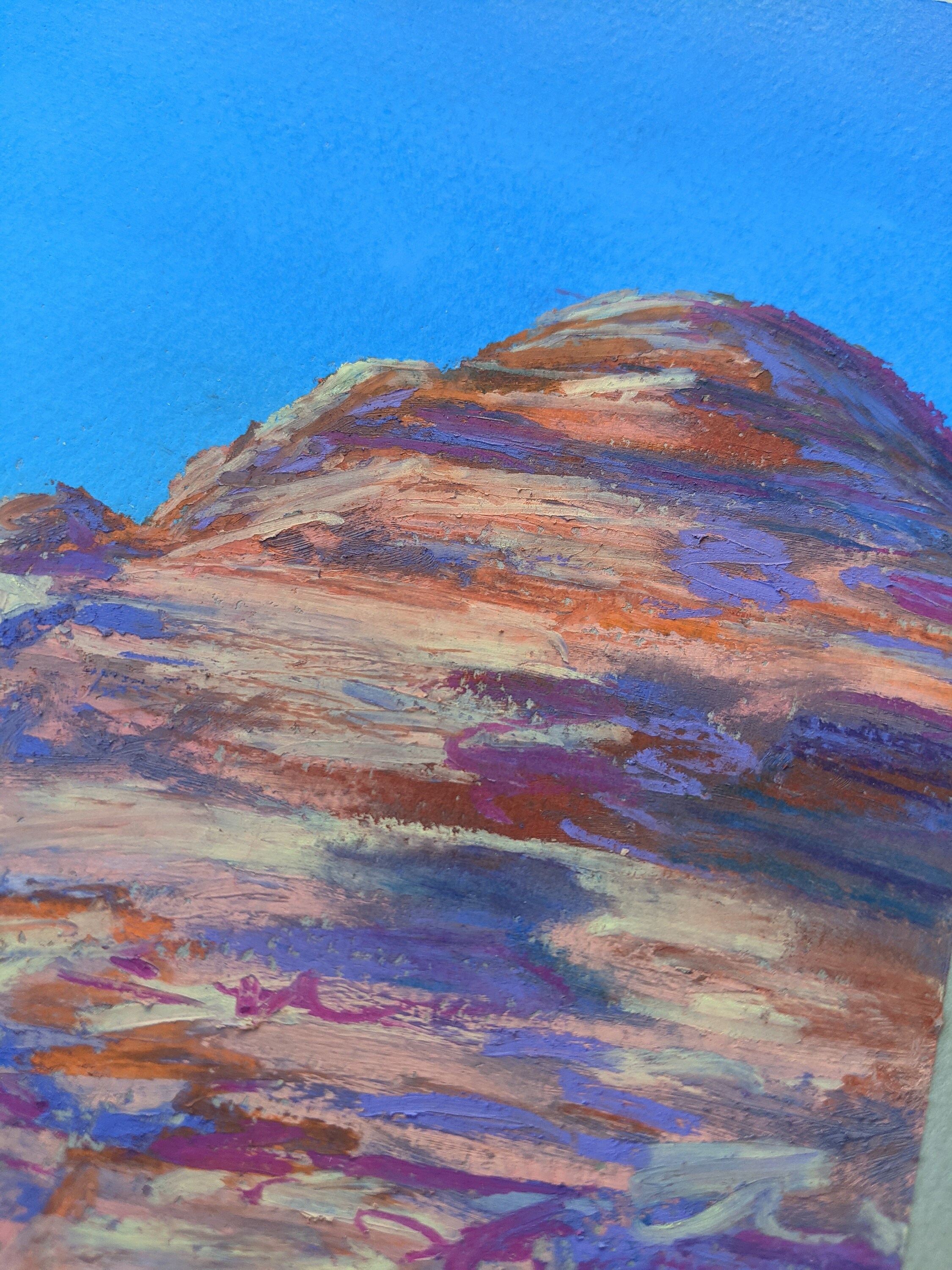 Red Rock in Pastel 9x12 Original Oil Pastel Landscape Painting ...