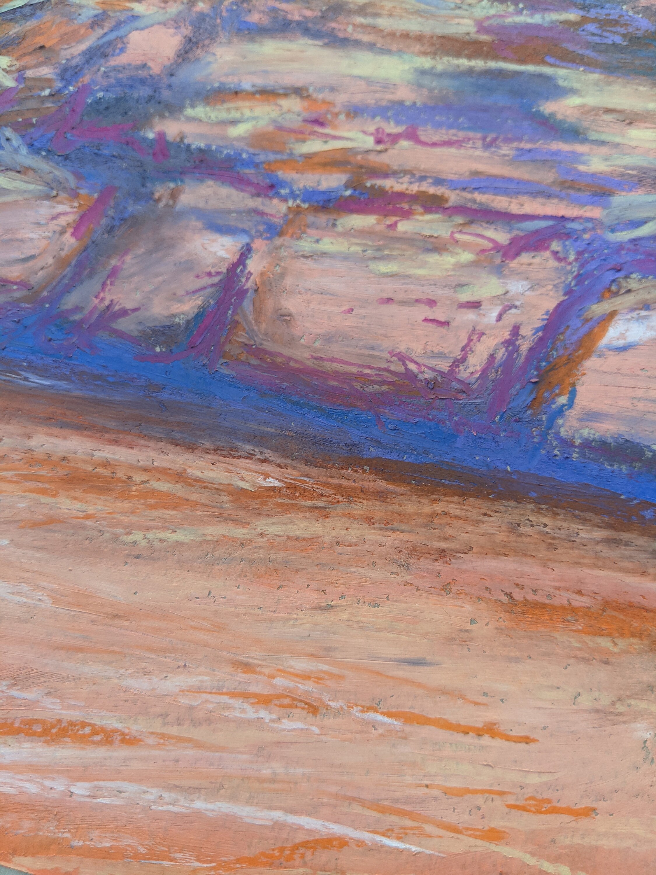 Red Rock in Pastel 9x12 Original Oil Pastel Landscape Painting ...