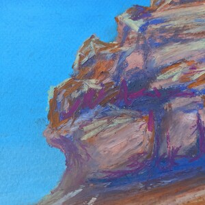 Red Rock in Pastel 9x12 Original Oil Pastel Landscape Painting ...