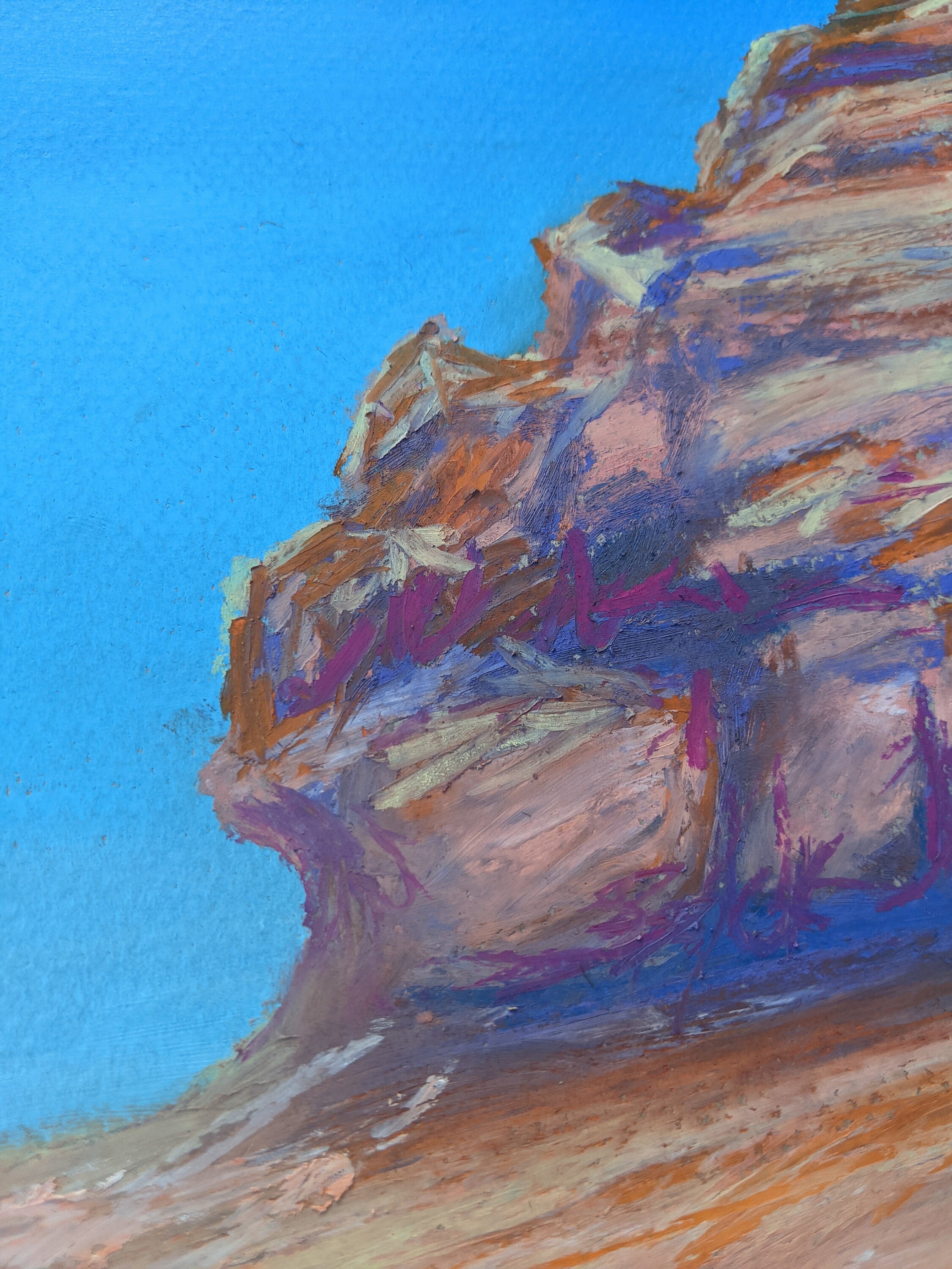 Red Rock in Pastel 9x12 Original Oil Pastel Landscape Painting ...